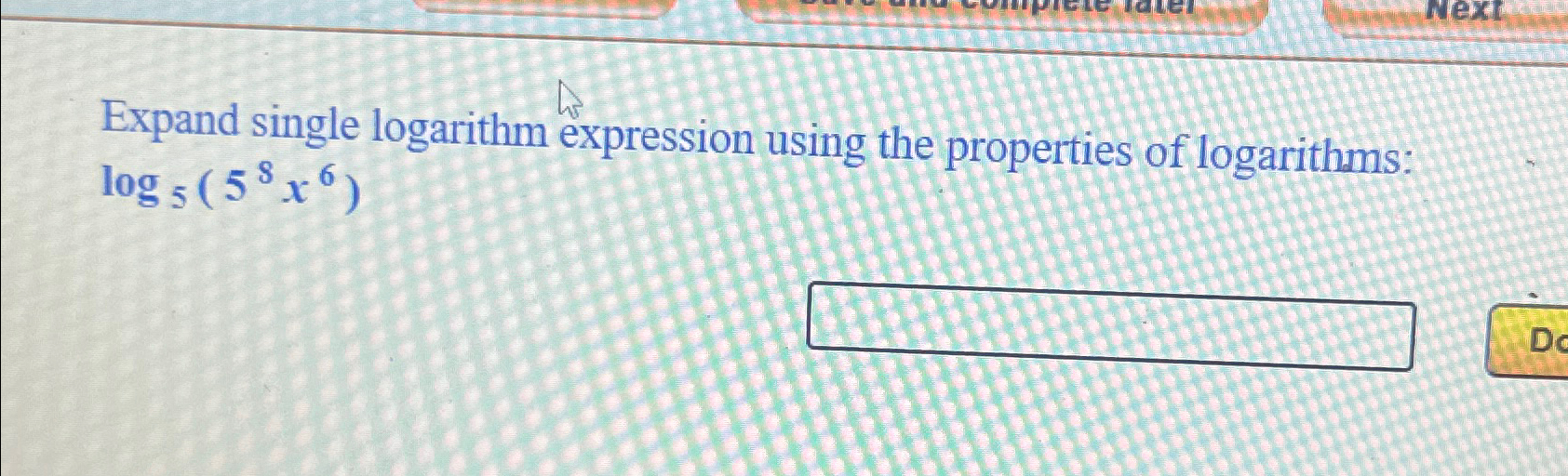 Solved Expand single logarithm expression using the | Chegg.com