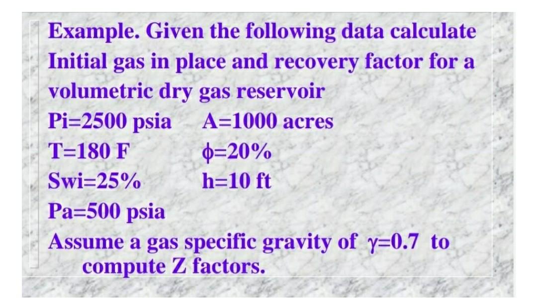 Solved Example. Given the following data calculate Initial | Chegg.com