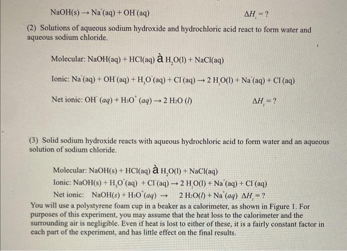 Solved NaOH(s)→Na(aq)+OH(aq) ΔH1=? (2) Solutions of aqueous | Chegg.com