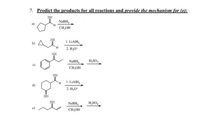 Solved Predict the products for all reactions and provide | Chegg.com