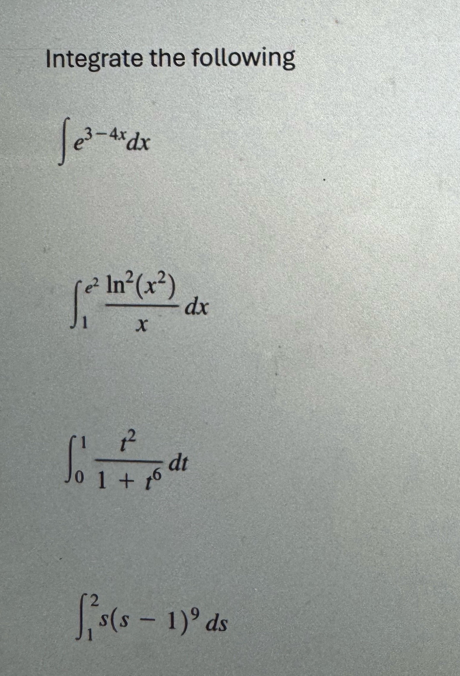 Integrate the | Chegg.com