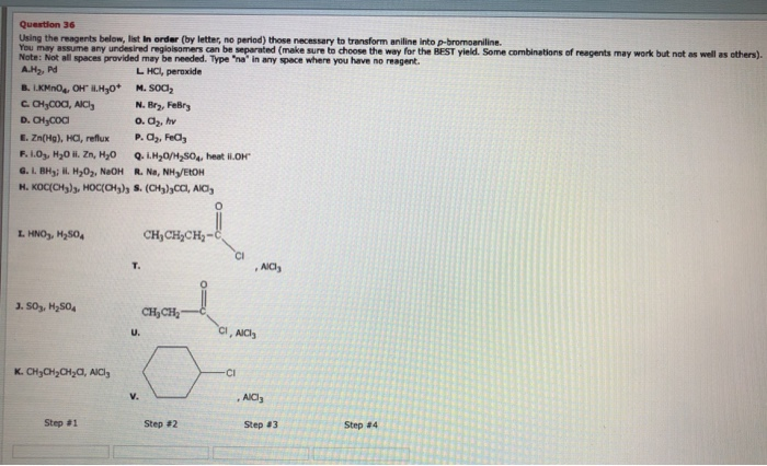 Solved Grus PRI Using the reagents below, list in order by | Chegg.com