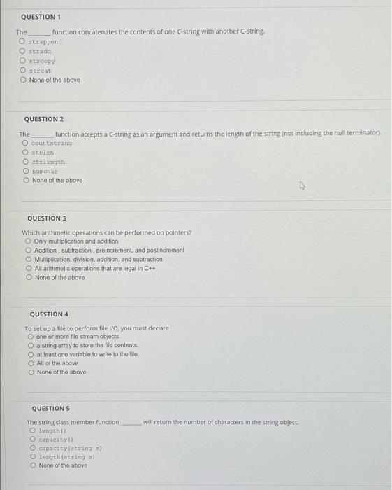 Solved Question 1 The Function Concatenates The Contents Of