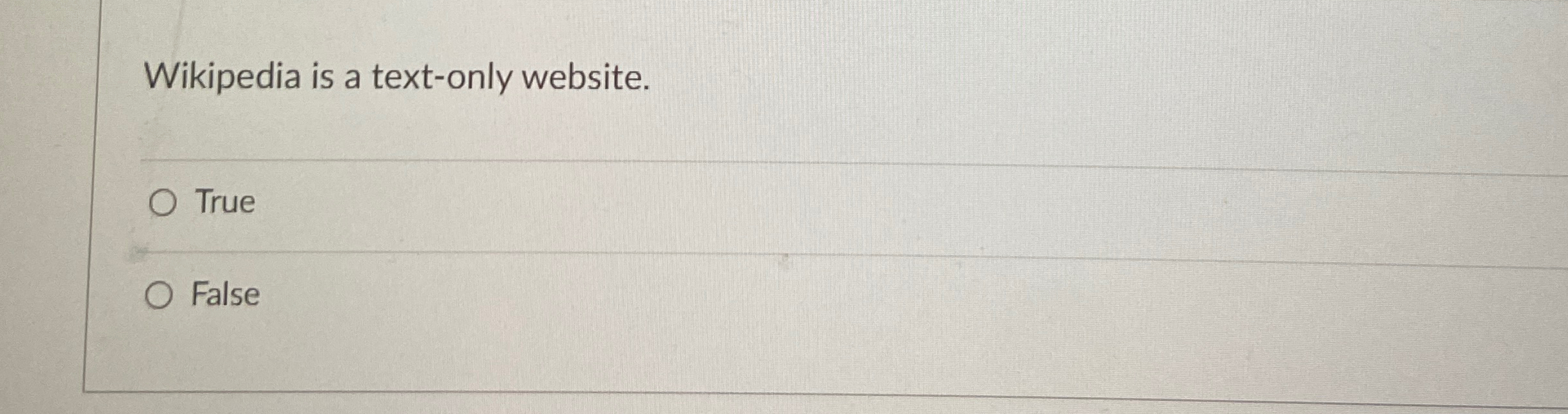 Solved Wikipedia is a text-only website.TrueFalse | Chegg.com