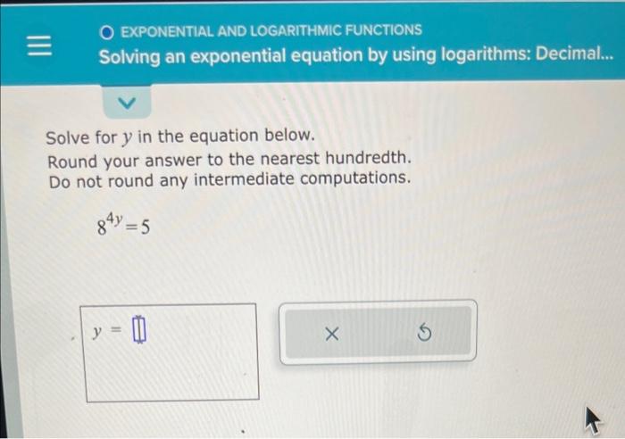 Solved EXPONENTIAL AND LOGARITHMIC FUNCTIONS Solving an | Chegg.com