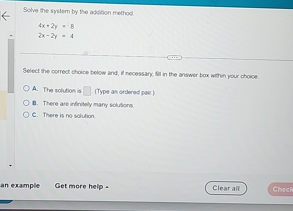 Solved Solve the system by the addition | Chegg.com