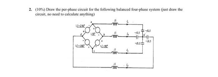 Solved 2. (10%) Draw the per-phase circuit for the following | Chegg.com