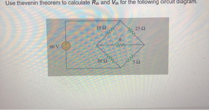 Solved Use thevenin theorem to calculate Rth and Vth for the | Chegg.com