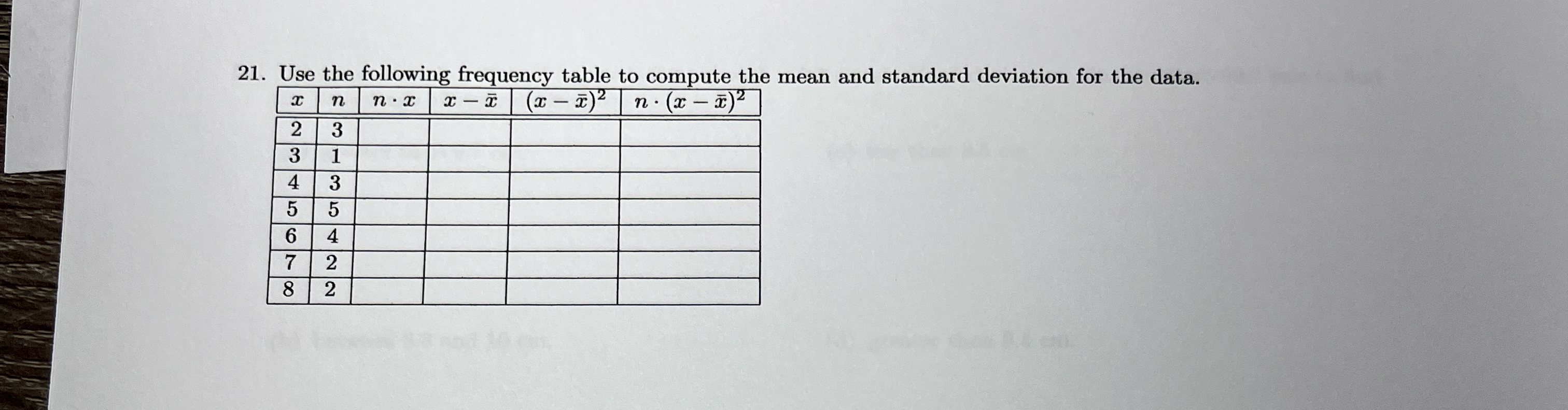 Solved Use the following frequency table to compute the mean | Chegg.com