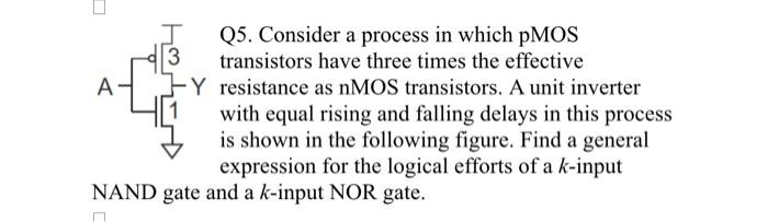 Solved Q5. Consider a process in which pMOS transistors have | Chegg.com