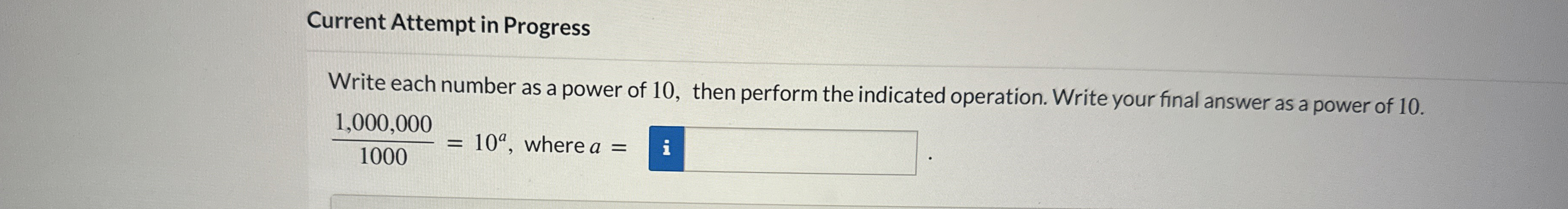 Solved Current Attempt in ProgressWrite each number as a | Chegg.com