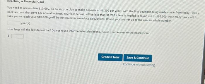 Solved You need to accumulate $10,000. To do so, you plan to | Chegg.com