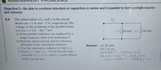 Solved \\n6.4 The initial values of i_(1) and i_(2) in the | Chegg.com