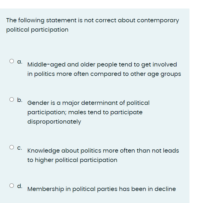 Solved The following statement is not correct about | Chegg.com