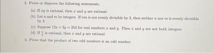 Solved 3. Prove or disprove the following statements. (a) If | Chegg.com