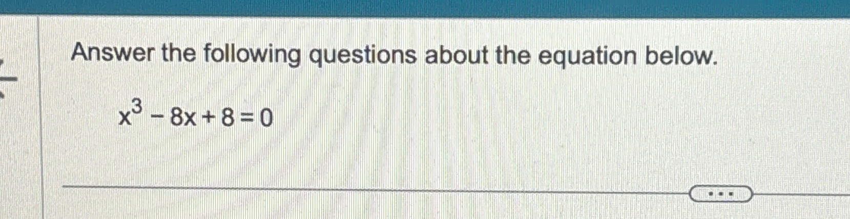 Solved Answer the following questions about the equation | Chegg.com