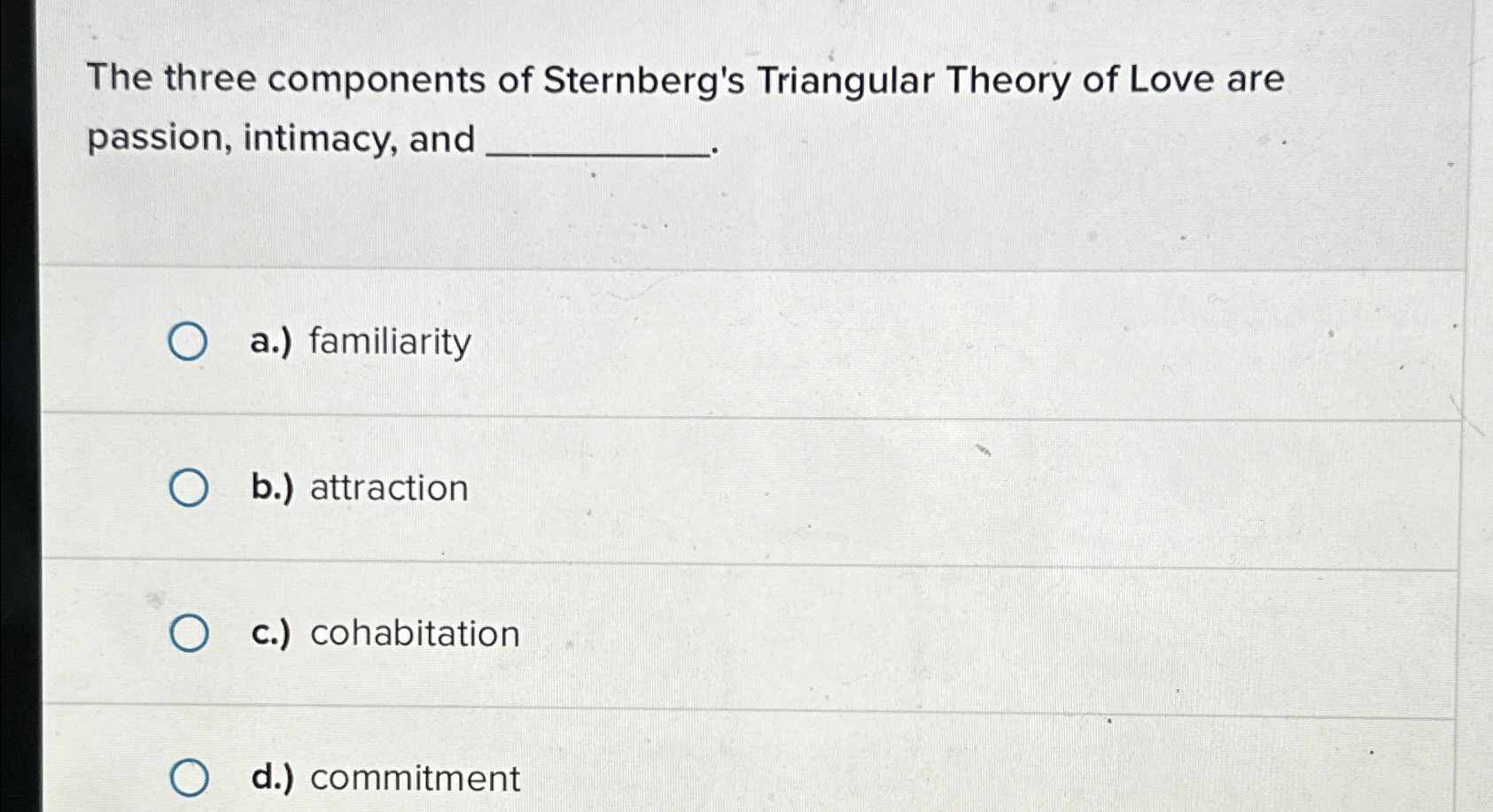 Solved The three components of Sternberg's Triangular Theory | Chegg.com