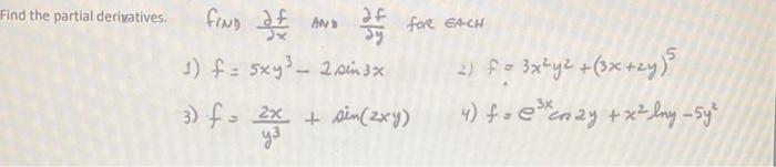 Solved Find the partial derivatives. FIND at AN 26. for | Chegg.com