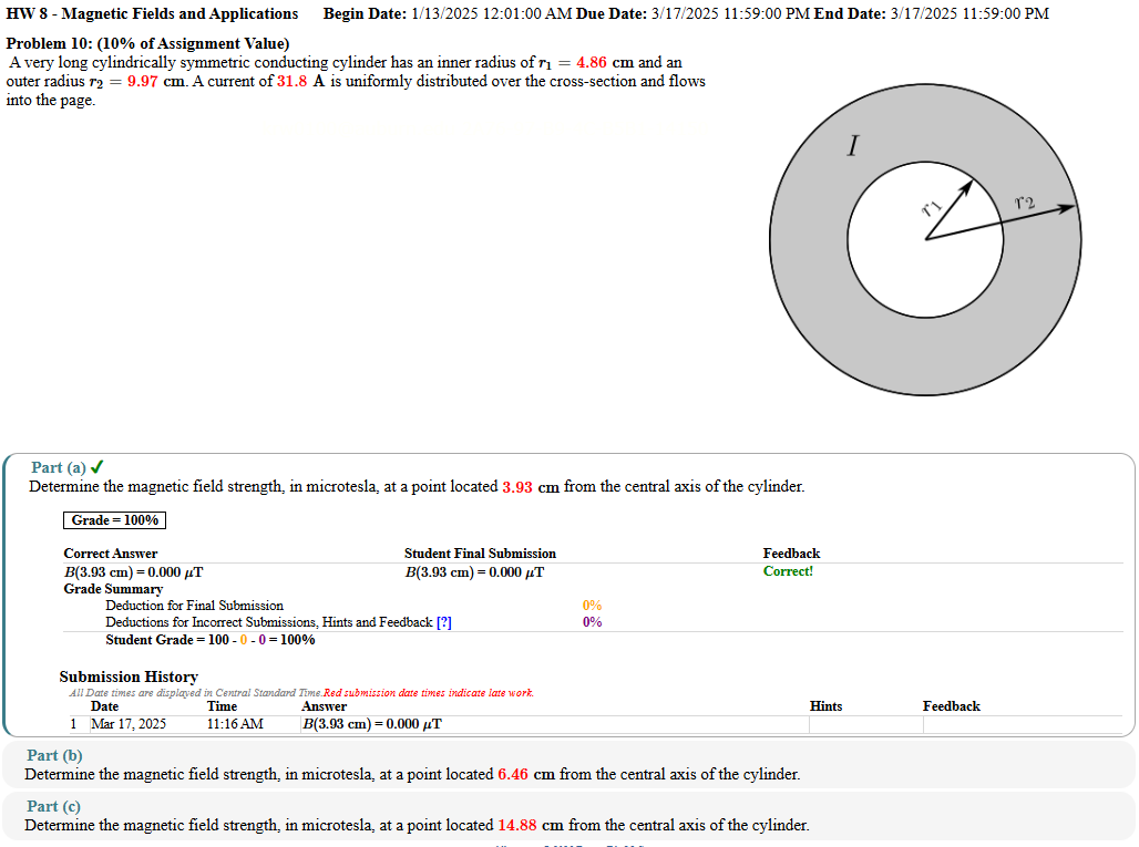 Solved HW 8 - ﻿Magnetic Fields and Applications Begin Date: | Chegg.com
