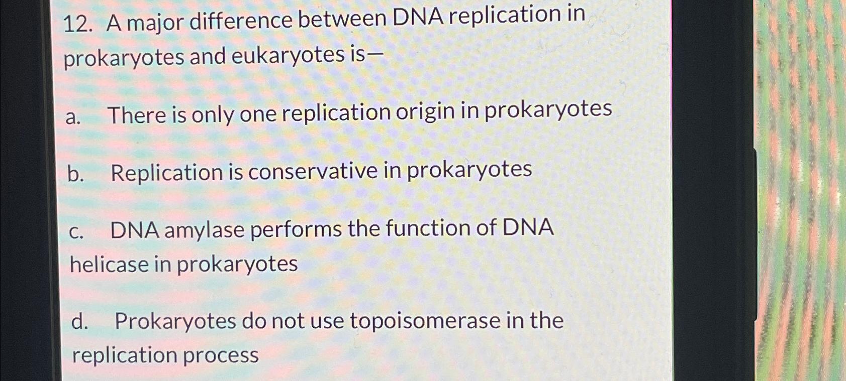 Solved A major difference between DNA replication in | Chegg.com