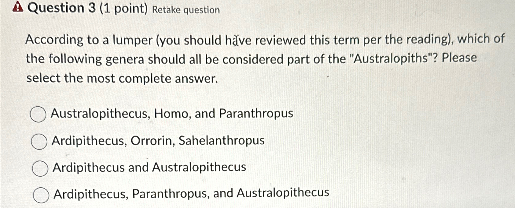 Solved Question 3 (1 ﻿point) ﻿Retake questionAccording to a | Chegg.com