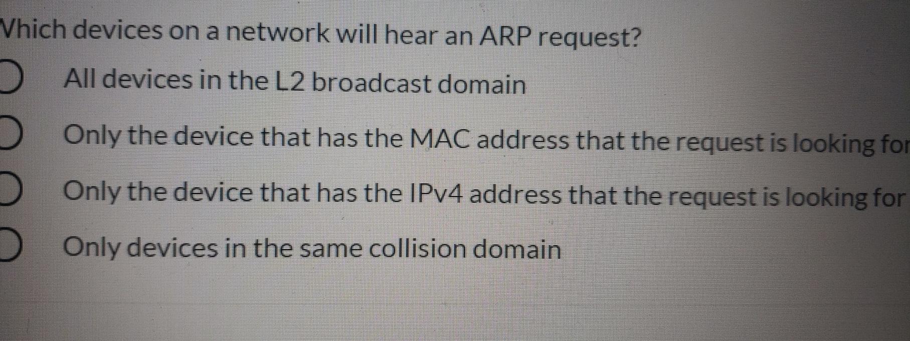 Solved What functions are provided by the ARP process? O | Chegg.com