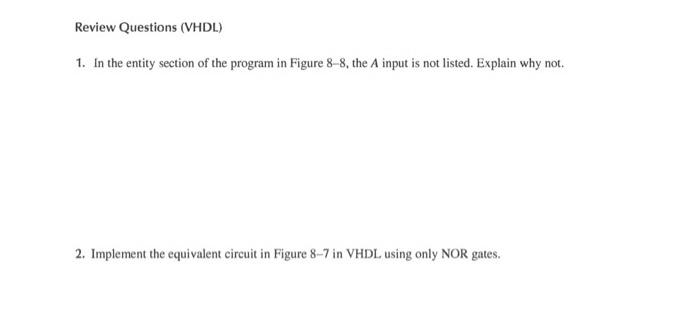 Solved VHDL Program Overview The basic rules of Boolean | Chegg.com