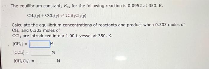 Solved The equilibrium constant, K0 for the following | Chegg.com