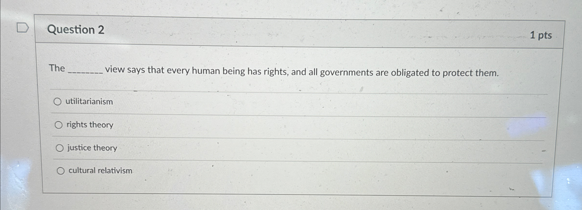 Solved Question 21 ﻿ptsThe ﻿view says that every human | Chegg.com