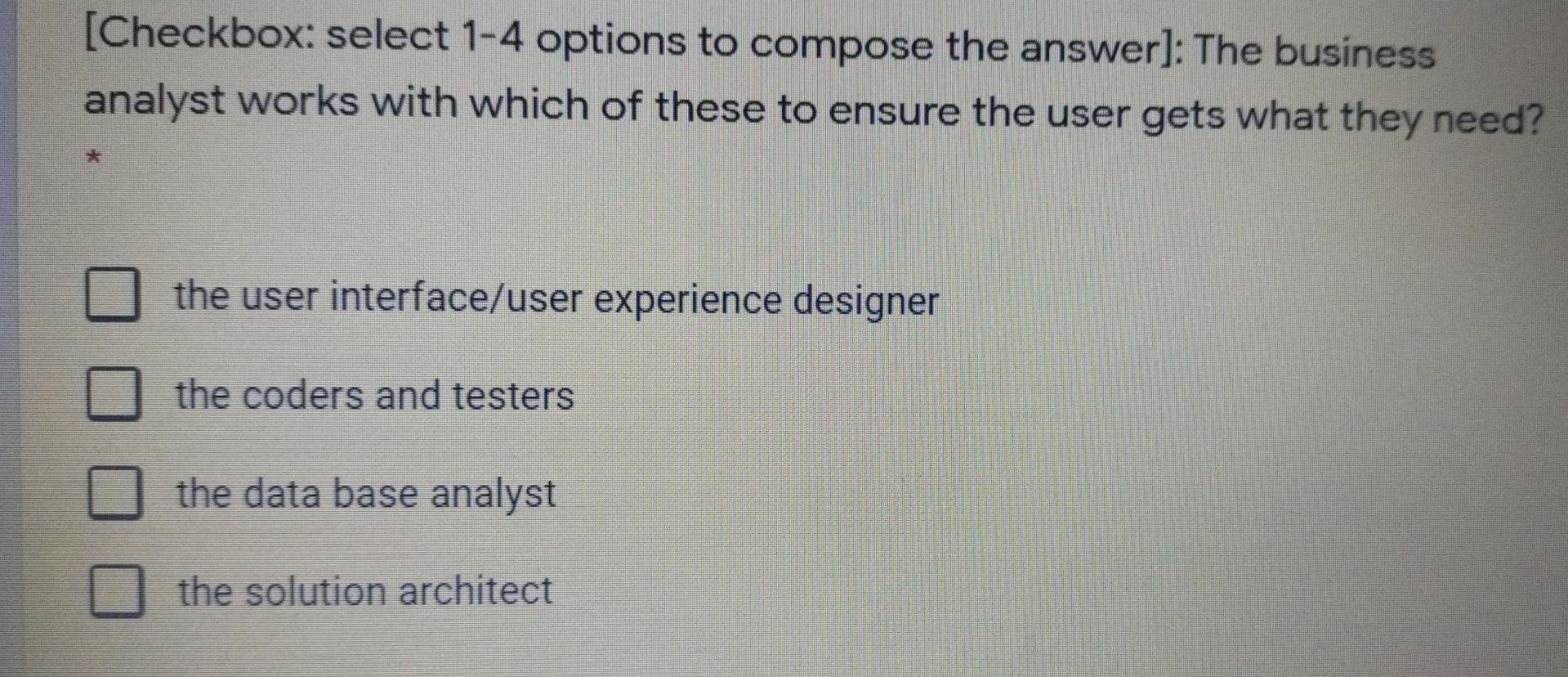Solved [Checkbox: select 1-4 options to compose the answer]: | Chegg.com