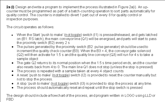Solved ANSWER USING LOGO!SOFT COMFORT SOFTWARE. ONLY NEED | Chegg.com