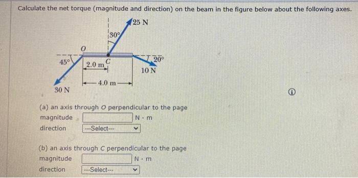 Solved Calculate the net torque (magnitude and direction) on | Chegg.com