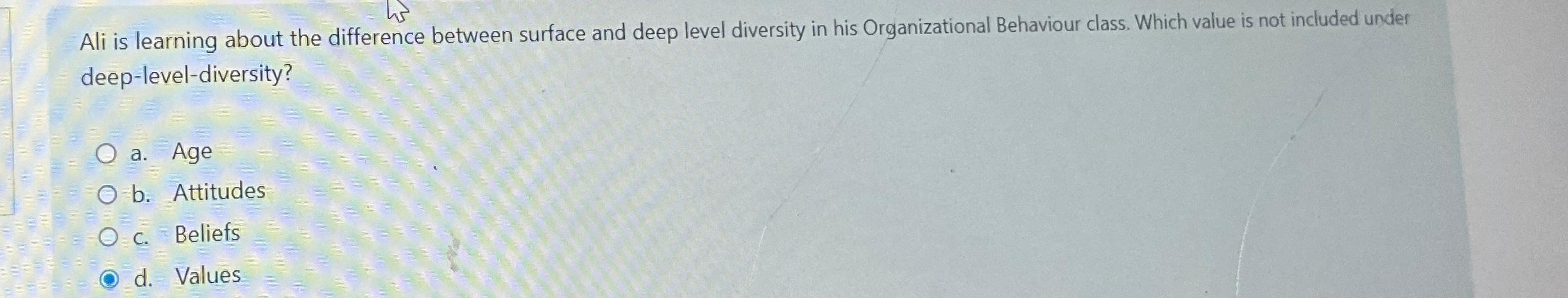 Solved Ali is learning about the difference between surface | Chegg.com