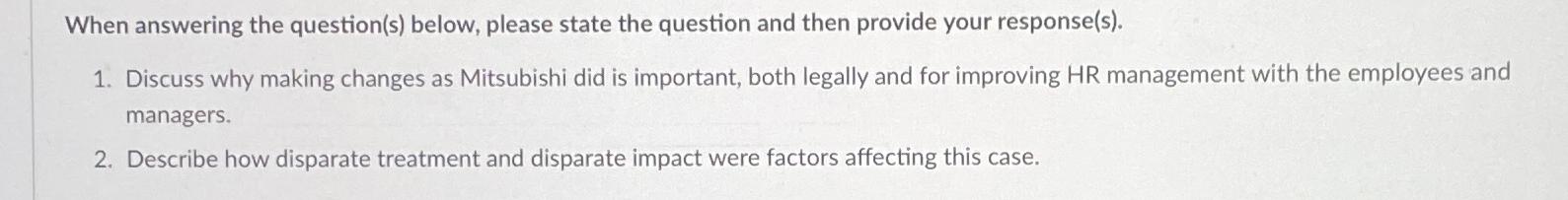 Solved When answering the question(s) ﻿below, please state | Chegg.com