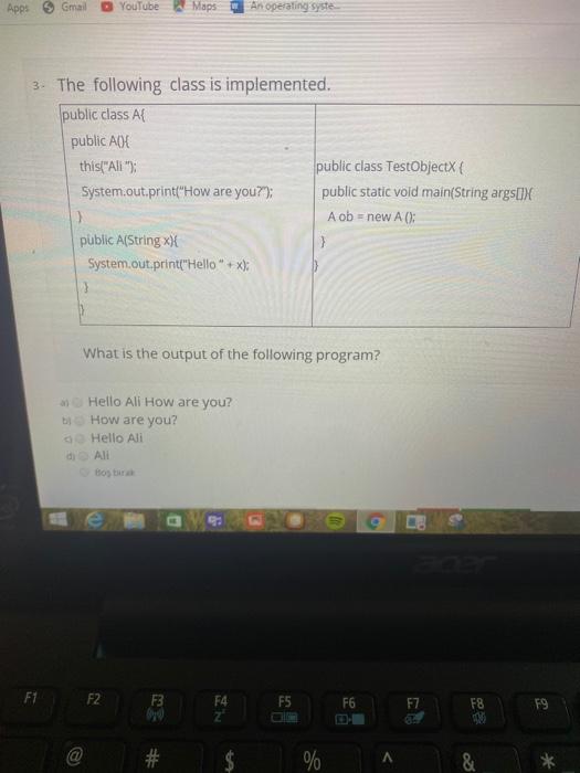 Solved Apps Gmail YouTube Maps An operating syste 3. The | Chegg.com