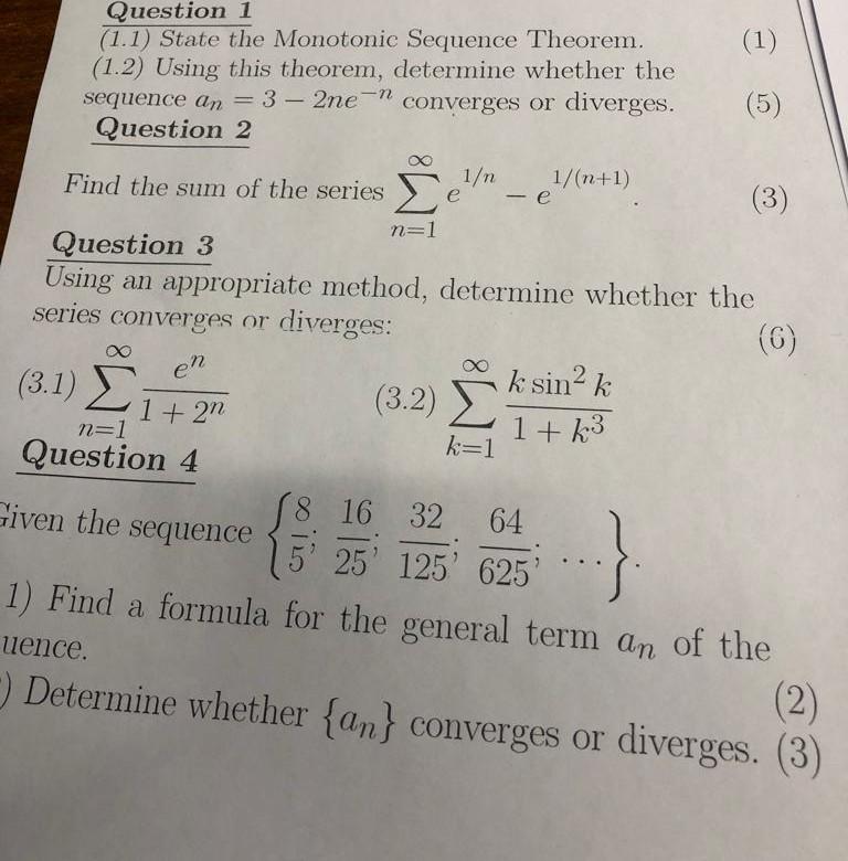Solved Question I 11 State The Monotonic Sequence 
