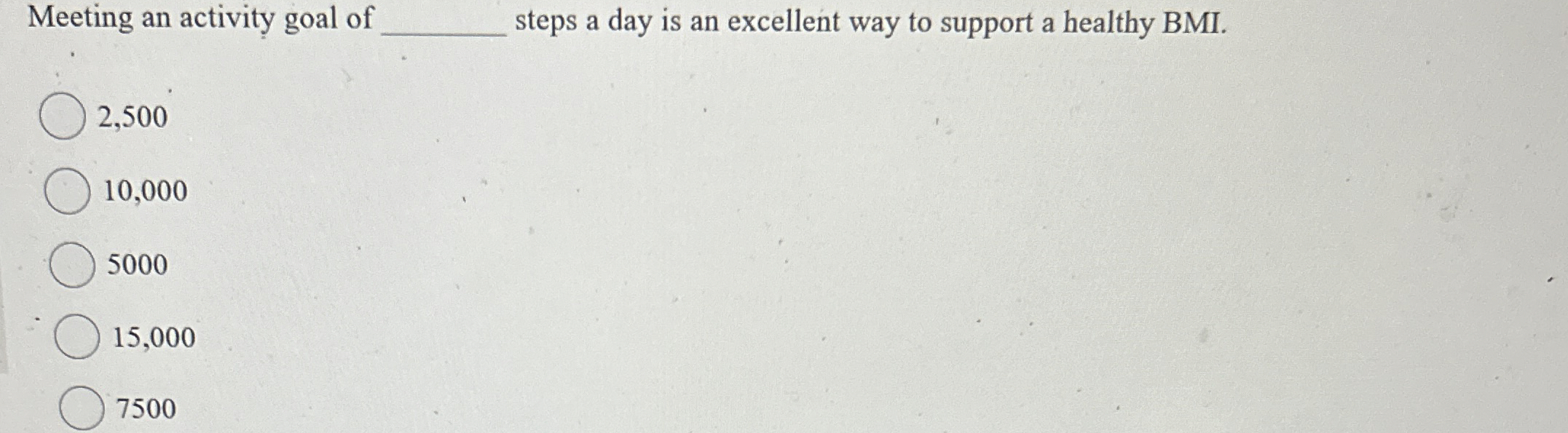 Solved Meeting an activity goal of q, ﻿steps a day is an | Chegg.com