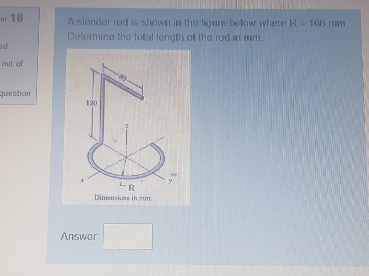 Solved on 18 A slender rod is shown in the figure below | Chegg.com