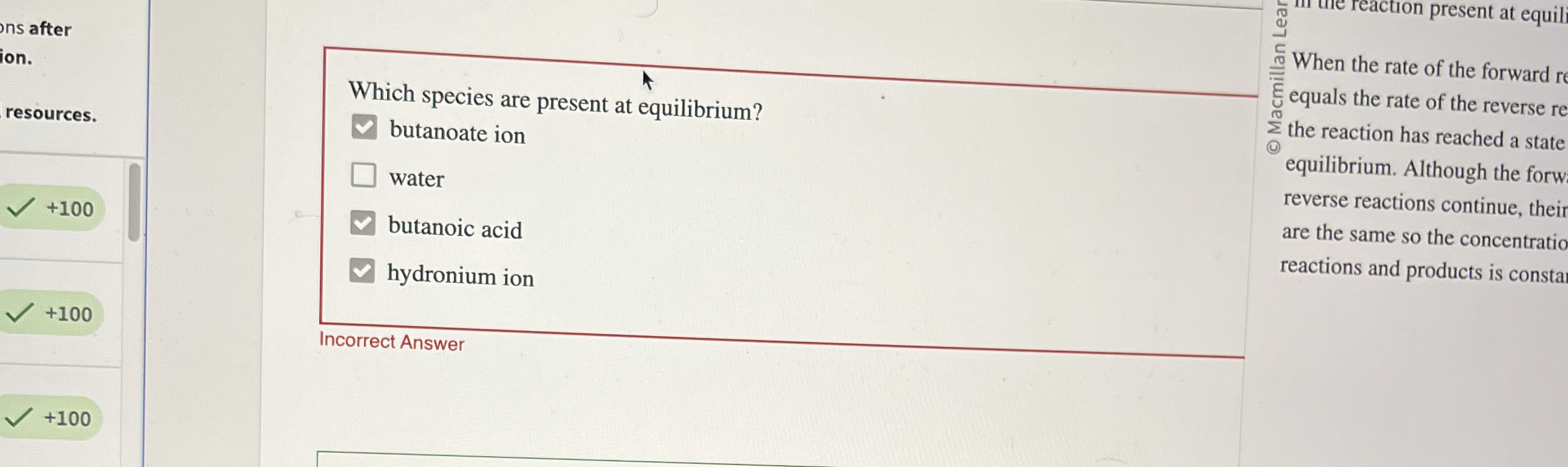 Solved Which species are present at equilibrium?butanoate | Chegg.com