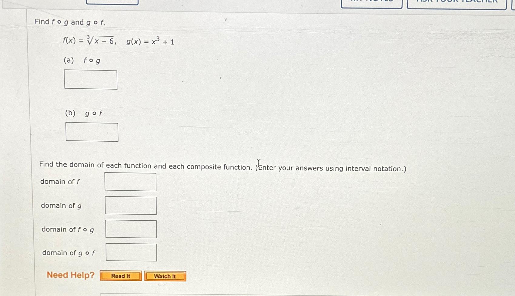 Solved Find f@g ﻿and | Chegg.com