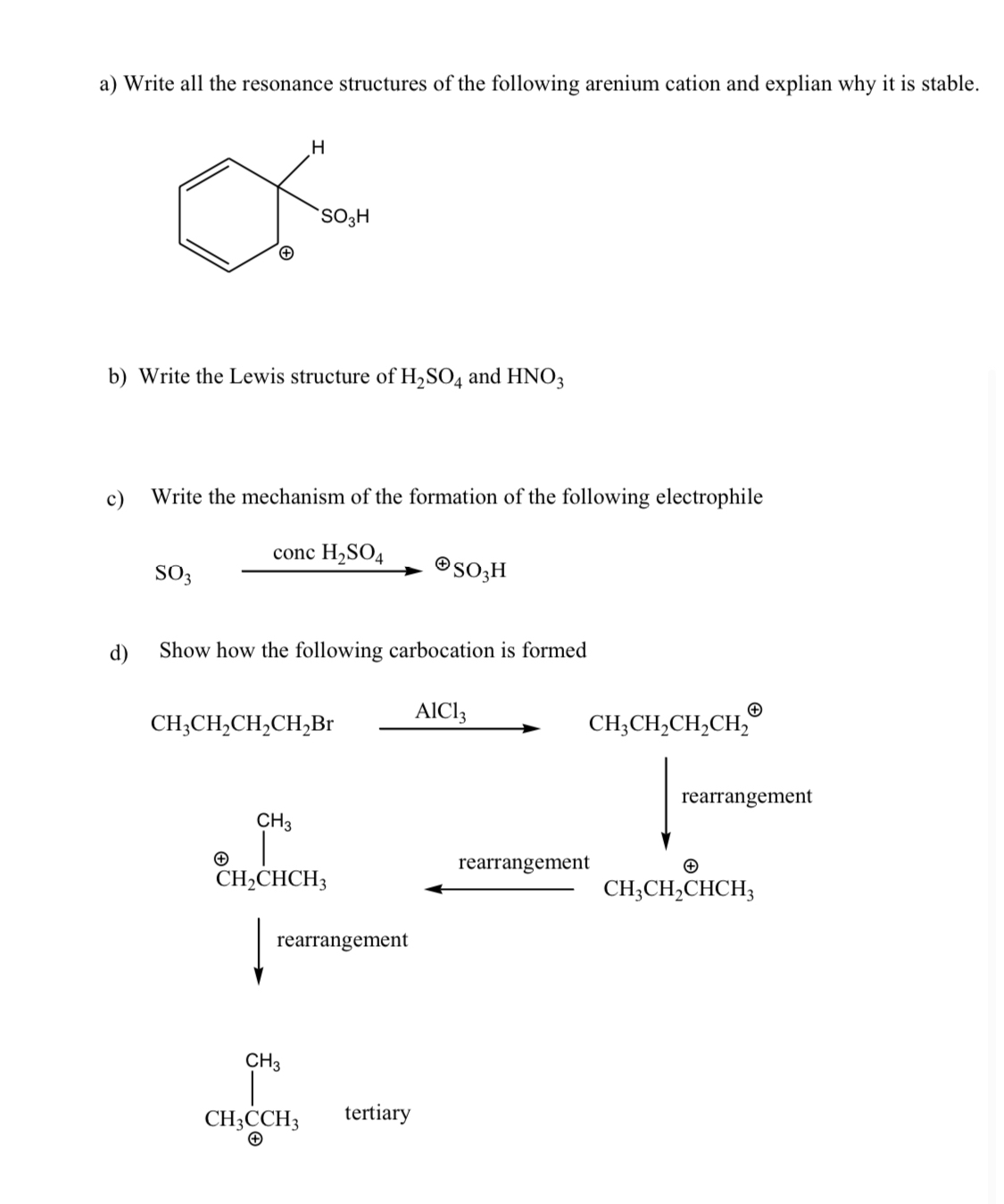 Solved a) ﻿Write all the resonance structures of the | Chegg.com