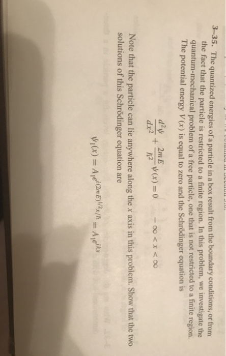 Solved 3-35. The quantized energies of a particle in a box | Chegg.com