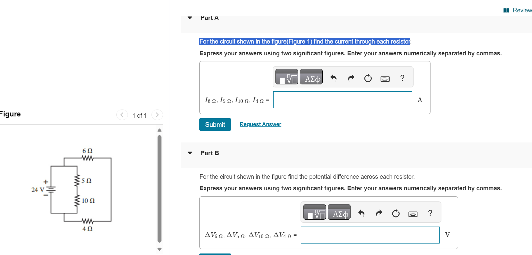 Solved Part AFor the circuit shown in the figure(Figure 1) | Chegg.com