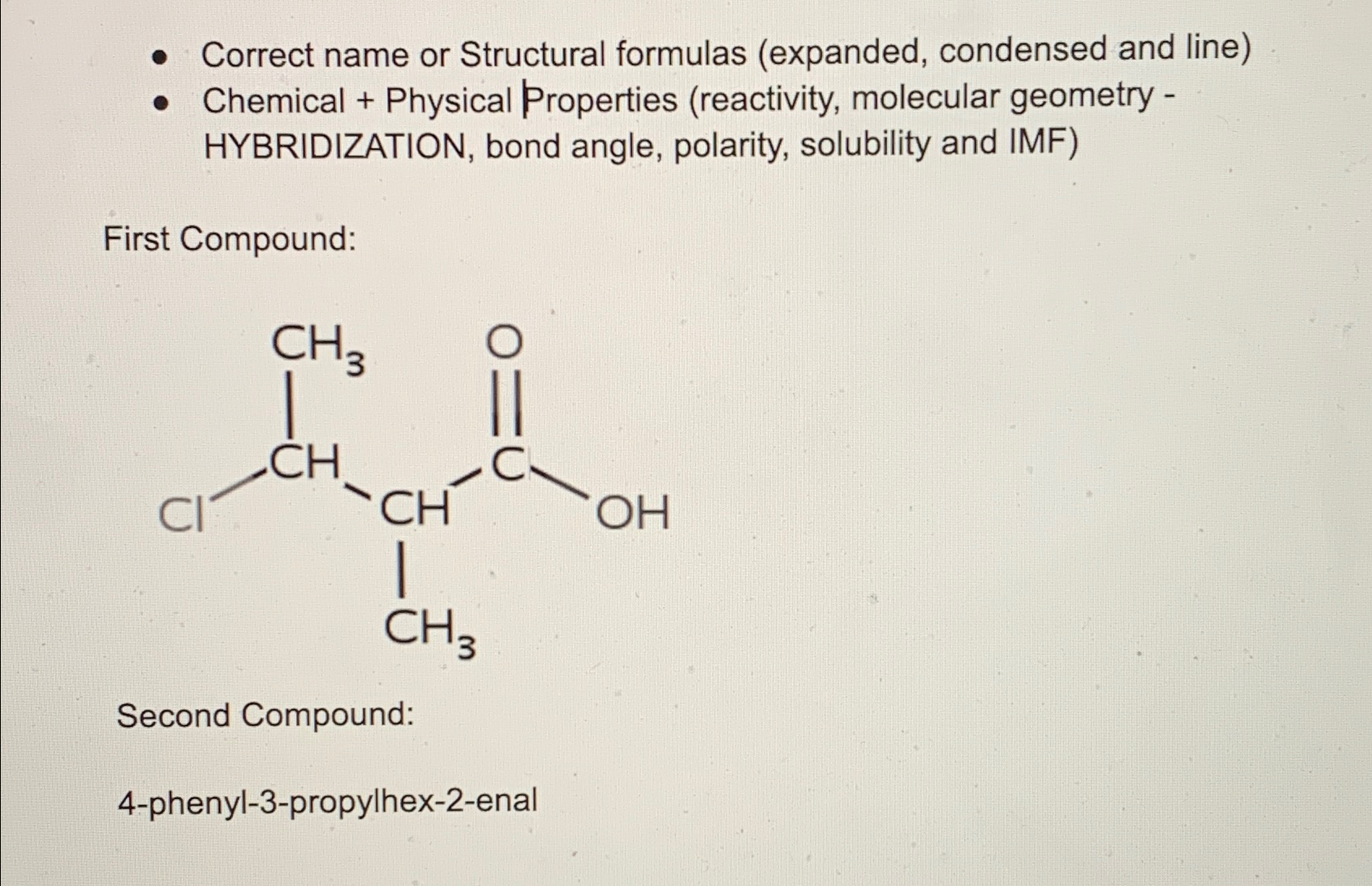 Solved Correct name or Structural formulas (expanded, | Chegg.com