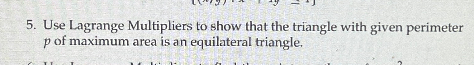 Solved Use Lagrange Multipliers to show that the triangle | Chegg.com