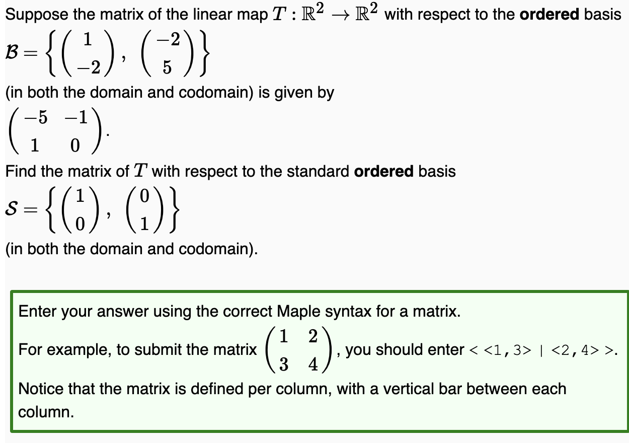 Solved Enter Your Answer Using The Correct Maple Syntaxfor