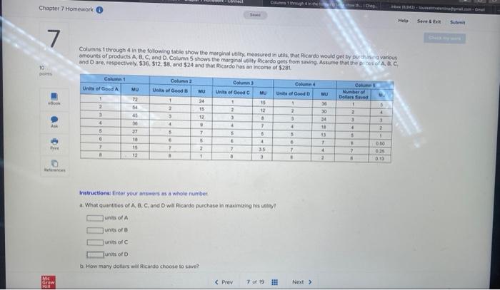 Solved Columns 1 through 4 in the following table show the | Chegg.com