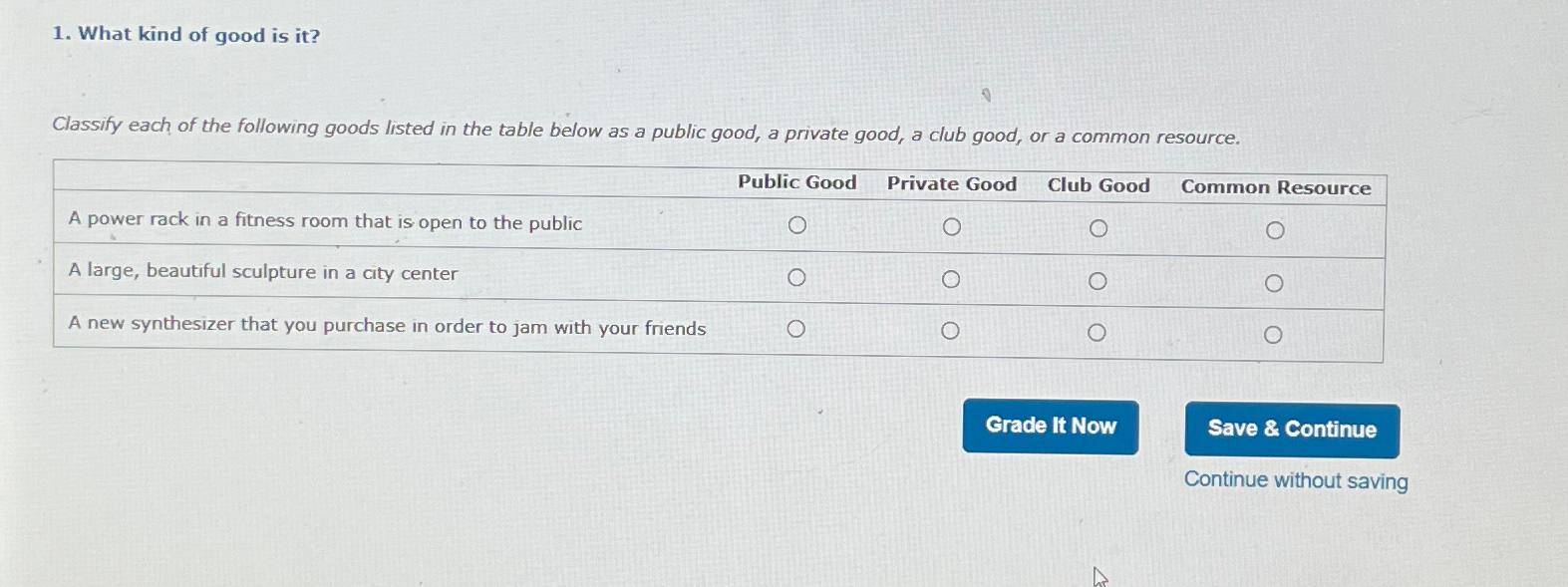 Solved What kind of good is it?Classify each of the | Chegg.com