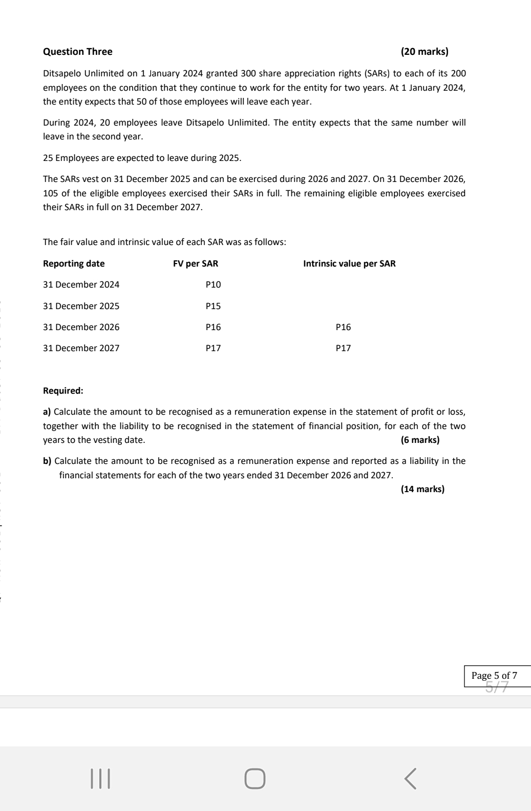 Solved Question Three(20 ﻿marks)Ditsapelo Unlimited on 1 | Chegg.com