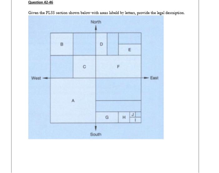 Solved Question 42-46 Given the PLSS section shown below | Chegg.com